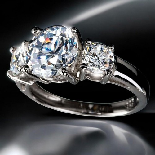 Vintage Signed STAUER Sterling Silver 925 3 Stone Ring Size 7 | eBay