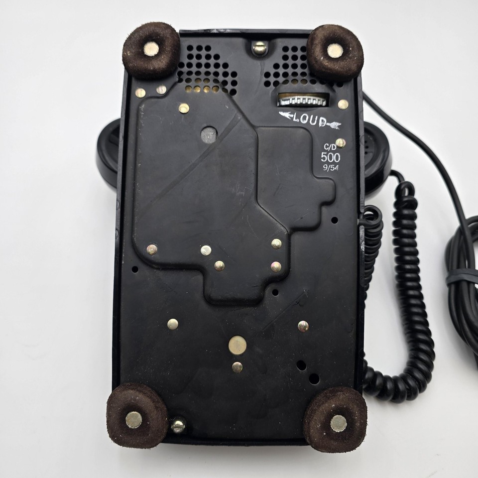 Vintage Rotary Dial Telephone Western Electric 500 Black Desk Phone MCM ...