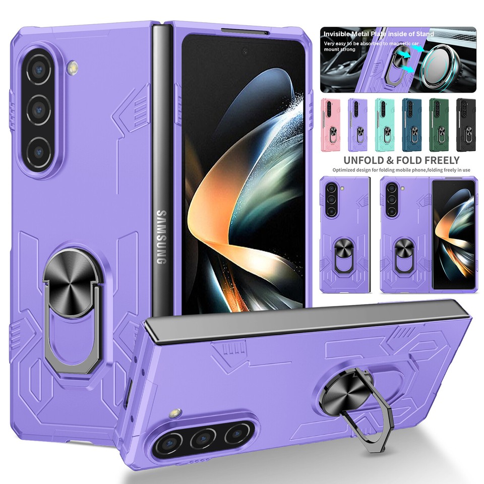 For Samsung Galaxy Z Fold 6 Fold 5 4 3 2 Shockproof Armor Ring Stand ...