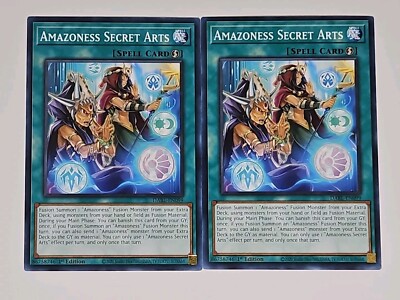 Yu-Gi-Oh! TCG 2x Amazoness Secret Arts Darkwing Blast DABL-EN099 1st ...