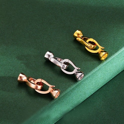 Sterling Silver Double Hook Fold Ove Clasp Connector w/ End Caps Cups ...