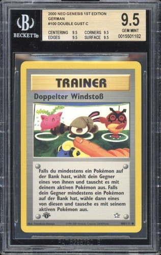 2001 Pokemon GERMAN 1st Edition Neo Genesis Double Gust of Wind 100/111 ...