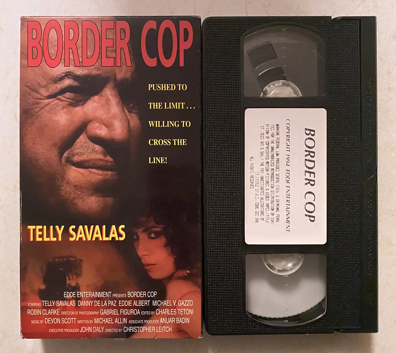 Border Cop VHS 1994 GEMSTONE Entertainment Telly Savalas Eddie Albert ...
