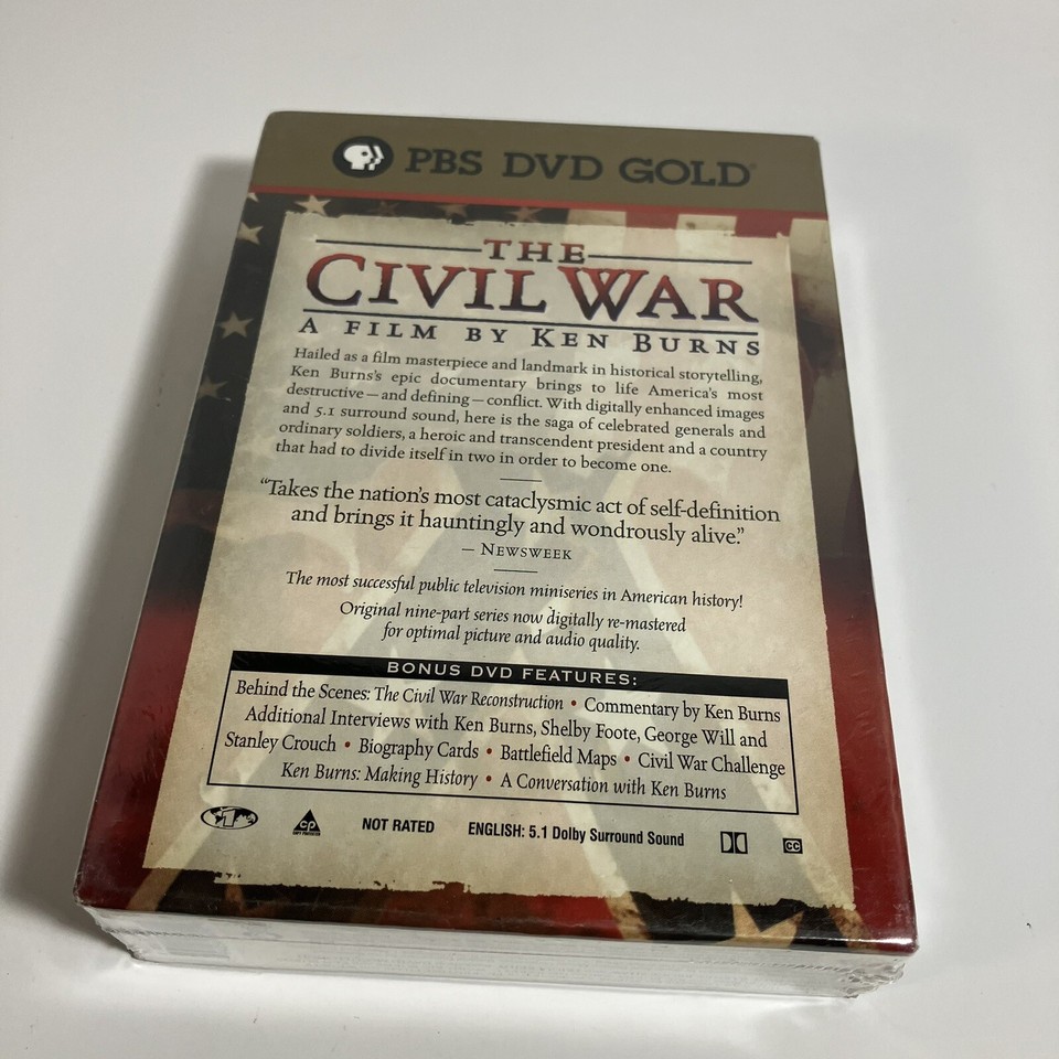 THE CIVIL WAR A Film by Ken Burns (DVD, 2002, 5-Disc Box Set, PBS GOLD ...
