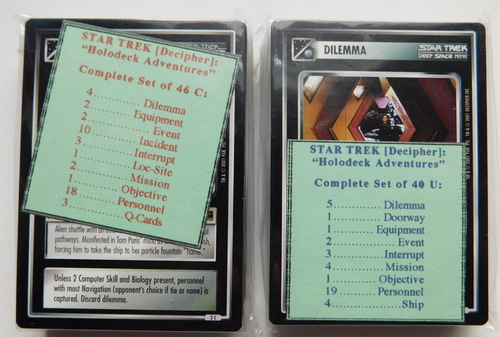 STAR TREK CCG 2001 HOLODECK ADVENTURES COMMON & UNCOMMON SETS 86 CARDS ...