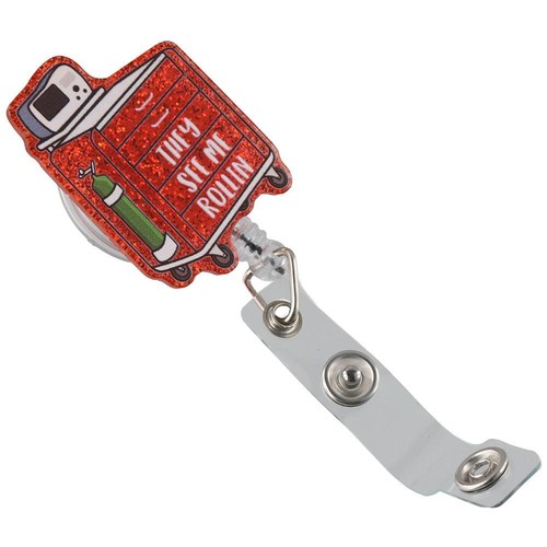 Red Key chain Acrylic Badge Reel Durable Badge Holder Office | eBay ...