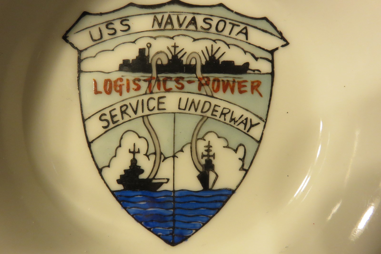 Vintage USS Navasota AO-106 Ashtray Navy Ashtabula Class Oiler Ship ...