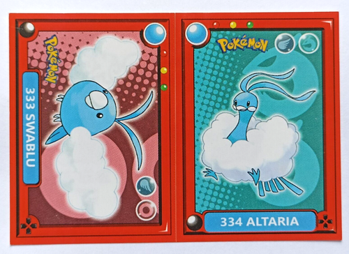 POKEMON POKEDEX Sticker EF #333-334 SWABLU / ALTARIA Edition PERU 2022 ...