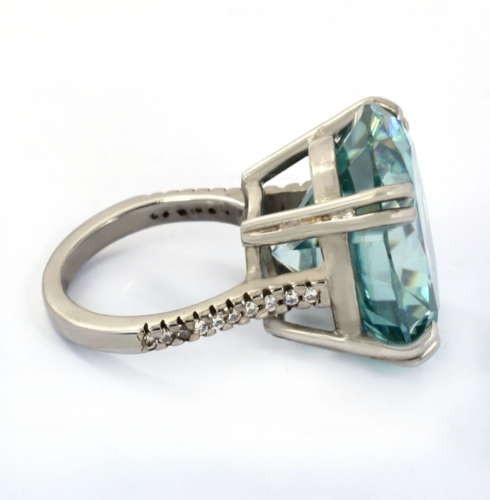 20 Ct Blue Treated Diamond Ring Great Shine & Luster VVS1 Certified ...