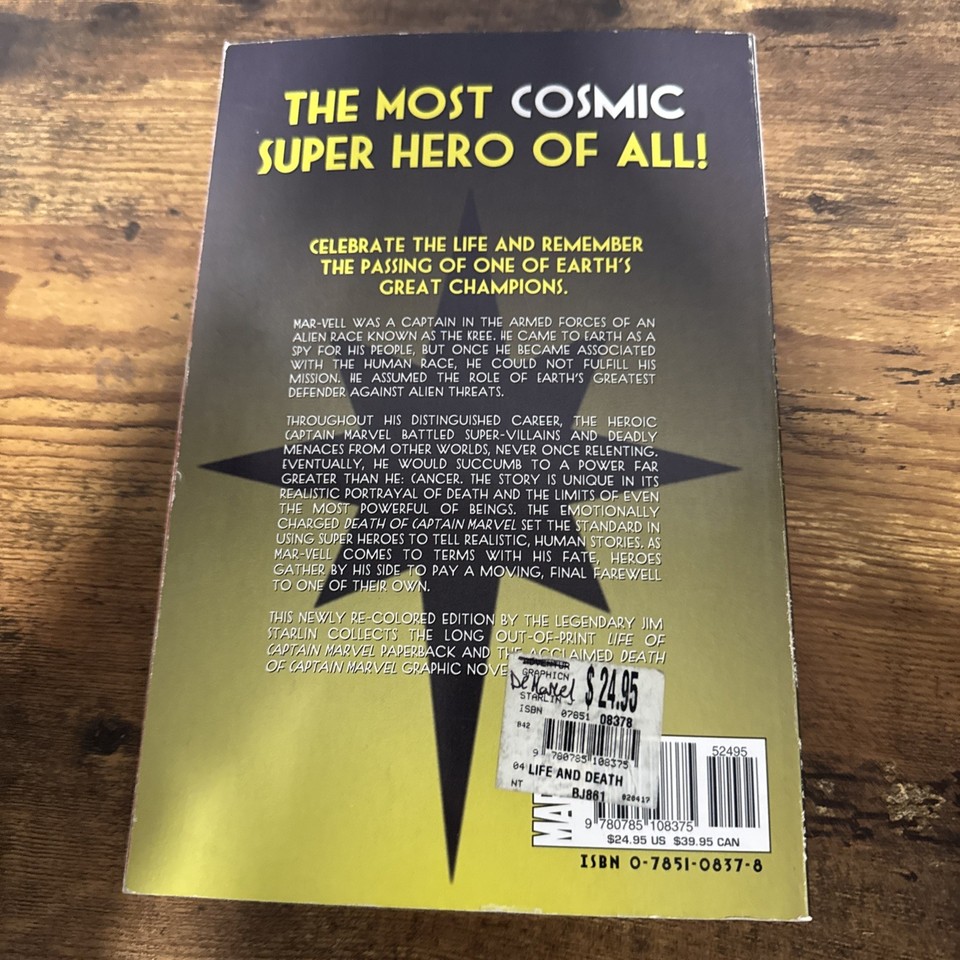 The Life and Death of Captain Marvel TPB 2002 MARVEL COMICS JIM STARLIN ...