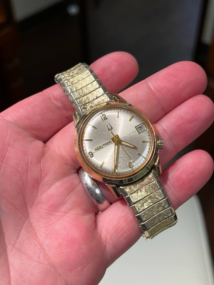 Bulova Accutron 14K Gold Filled Tuning Fork Mens Watch | eBay