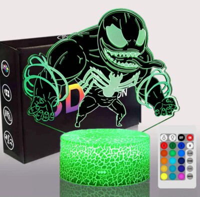 Venom Acrylic Light Up Color Changing Light (Marvel, 3D Lamp Illusions ...