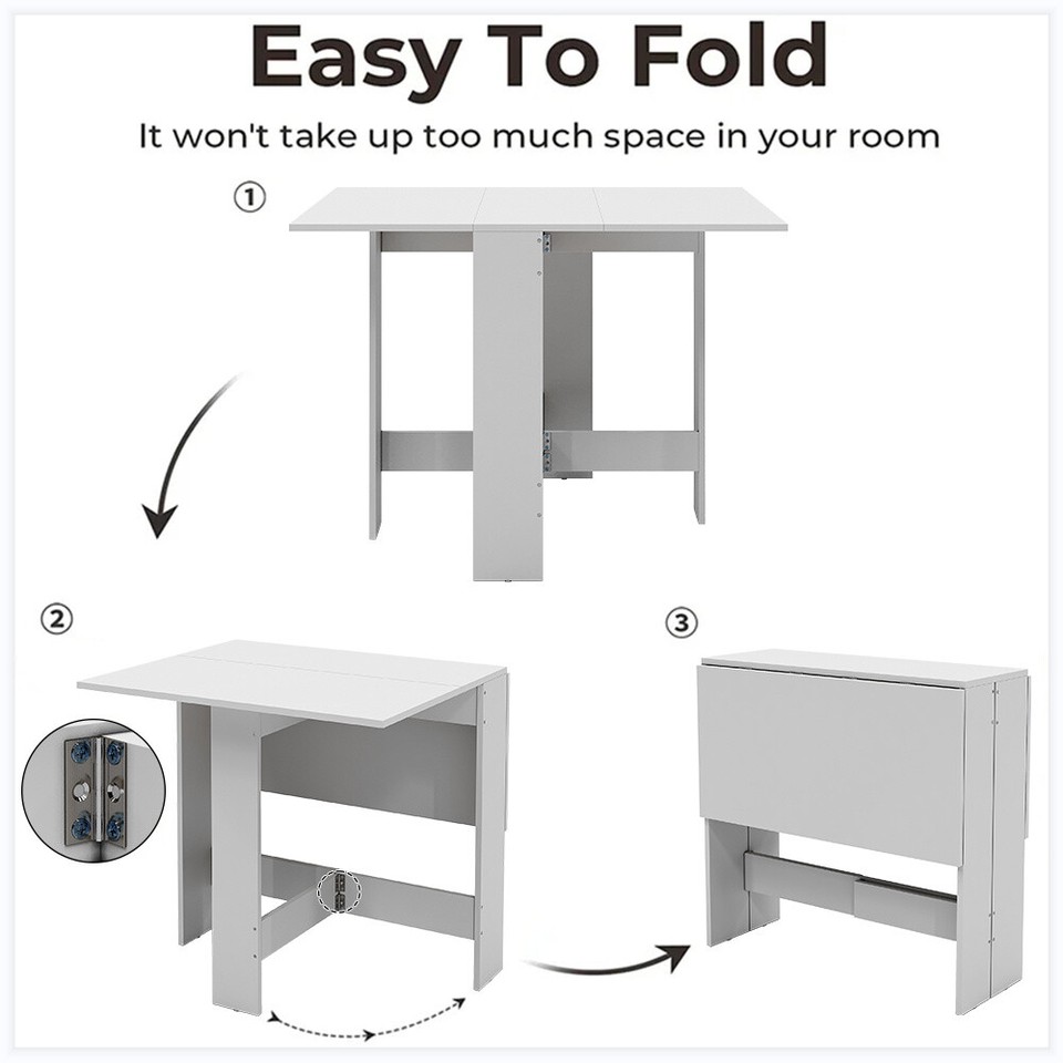 NEW Mobile Drop Leaf Folding Dining Table Space Saving Extendable Kitchen Tables | eBay UK