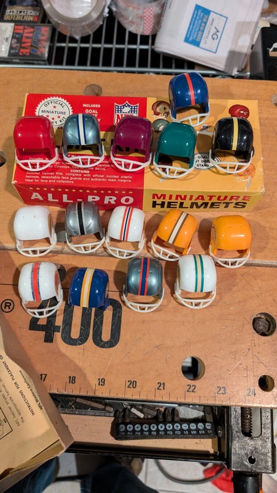 Orange Products All-Pro Miniature Helmets NFL AFL 1966 15 helmets ...