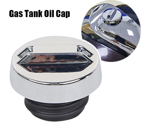 Chrome Vented Fuel Gas Tank Cap Cover For Harley Dyna Softail Road King ...