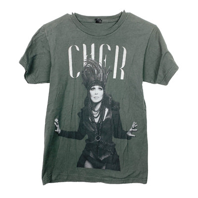 Cher D2K Dressed To Kill Tour 2014 Tultex Dark Gray Crew Shirt Band Tee ...