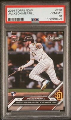 JACKSON MERRILL * PSA 10 * 2024 TOPPS NOW * POSTSEASON DEBUT * ROOKIE ...