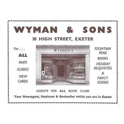 EXETER Wyman & Sons Newsagents & Stationer Vintage Advertisement c1958 ...