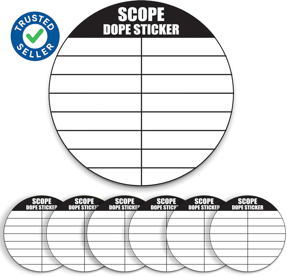 100 Pack Writable Scope DOPE Sticker for Long-Range Shooting- Scope ...