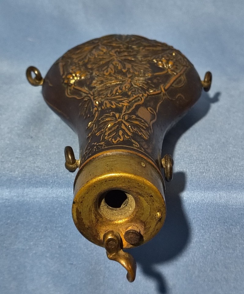 Antique Gun Powder Flask Maple Leaf Design(Decryption for take on ...