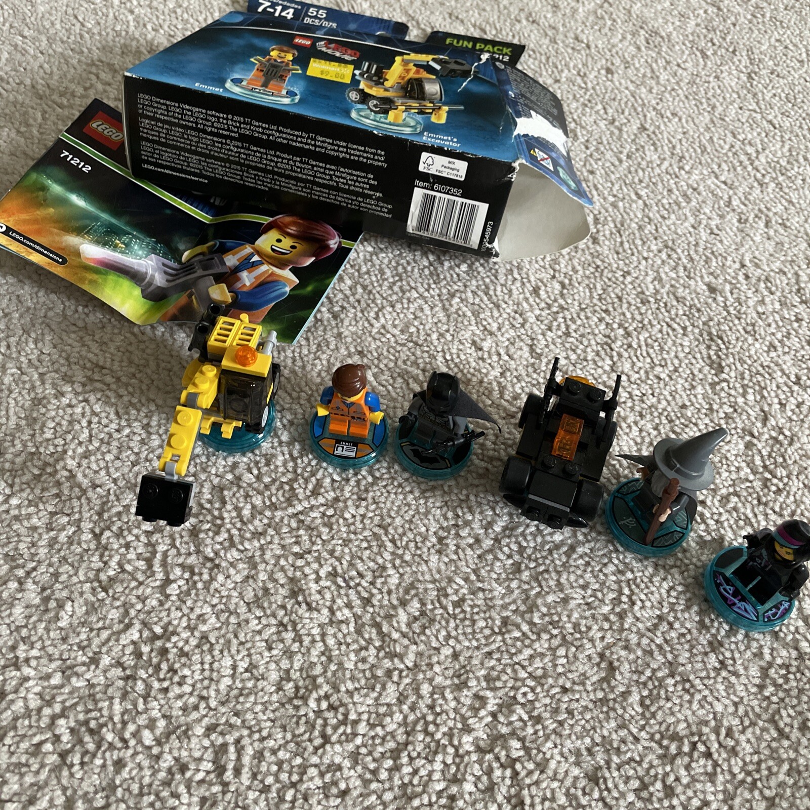 Lego Dimensions Batman Wyldstyle Gandalf 71172 Figures Batmobile 71212 ...