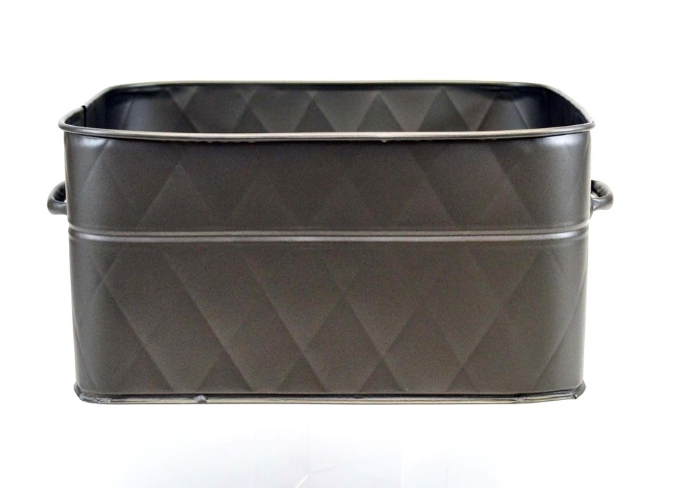 Rectangular Metal Utility Box, Quilted Pattern-6.25"H X 10.5"W X 12.5"L ...