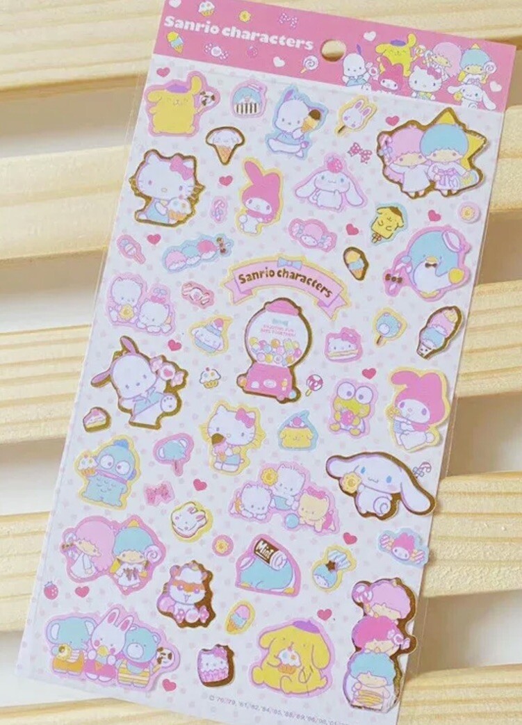 Sanrio Cute Sanrio Character Sticker Sheet Scrapbook Diary Kids Kawaii ...