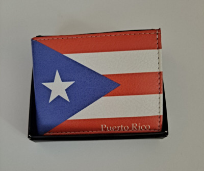 Puerto Rico Flag Bi-Fold Men's Leather Wallet Printed comes in Gift Box ...