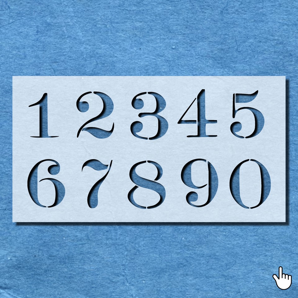 STENCIL NUMBER NUMERIC DIGIT FONT MYLAR PAINTING WALL ART CRAFTS ...