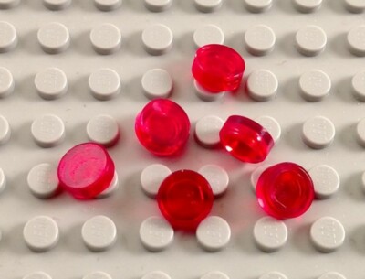LEGO Lot of 6 Translucent Red 1x1 Round Tile Pieces | eBay