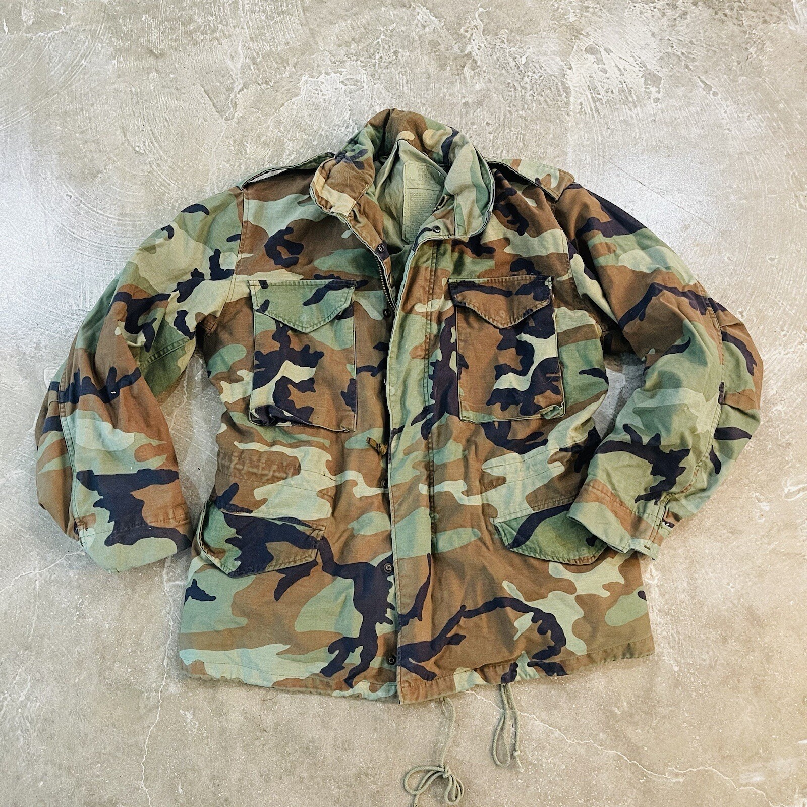 US Army M65 Woodland Camo Field Jacket Coat Cold Weat… - Gem