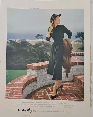 1949 womens Enka Rayon bourget crepe dress vintage Pebble Beach CA ad ...