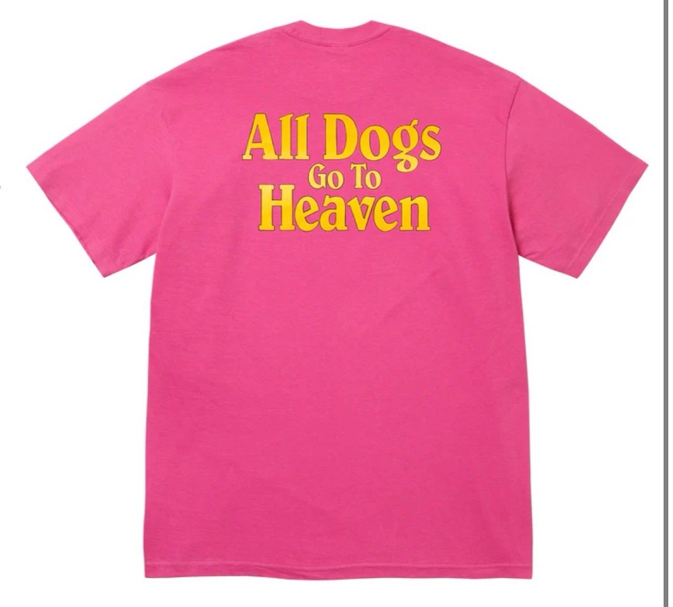🐶Supreme All Dogs Go To Heaven Tee + Large + Pink + FW25 CONFIRMED ...