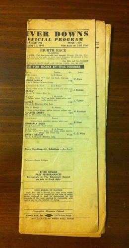 1947 River Downs Racetrack Vintage Horse Racing Program | eBay