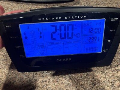Sharp Weather Station Spc 502 Wireless Alarm Clock Vintage Moon Phase ...
