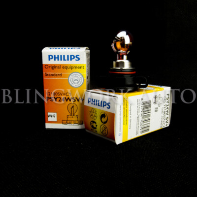 2pc Philips PSY24W 12180SV SilverVision OEM Chrome Indicator Turn ...