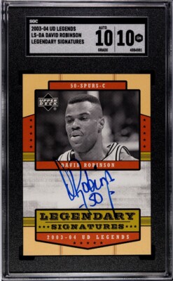 2003-04 UD Legends Legendary Signatures David Robinson Auto SP (SGC 10 ...