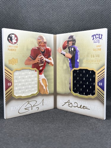 2011 Exquisite Andy Dalton / Ponder Dual Patch Rookie Auto Booklet RC ...