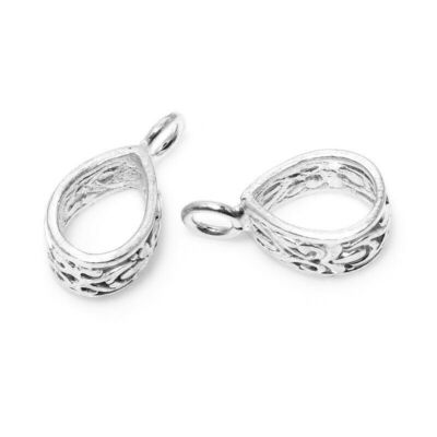 40 PCS 20X9MM BALI LOOP PENDANT SILVER PLATED JEWELRY MAKING LOOP 488 ...