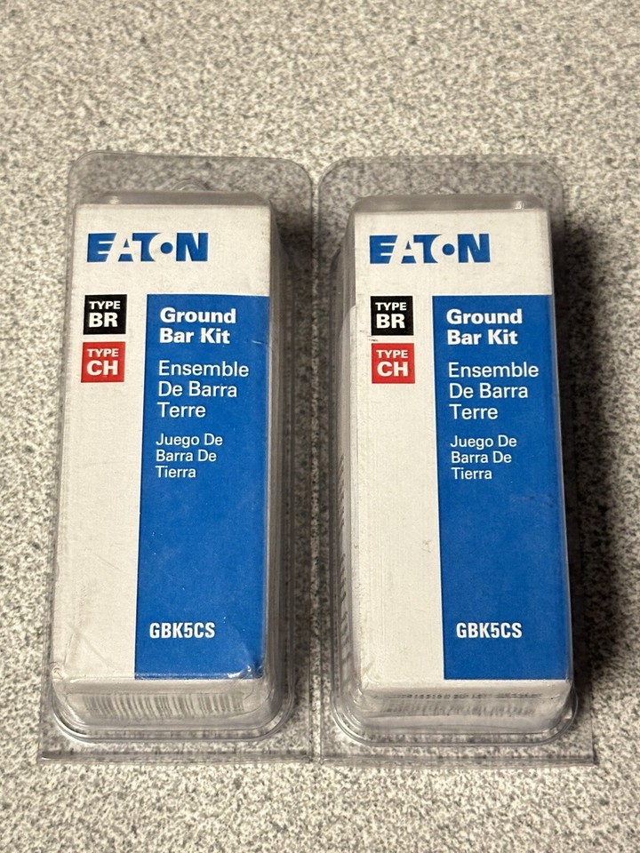 2 NEW Eaton GBK5CS 5-Circuit Bolt-On Ground Bar Kits for BR CH ...