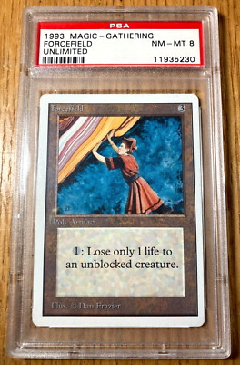 Unlimited Forcefield (1993) PSA 8 Magic the gathering card base core UL ...