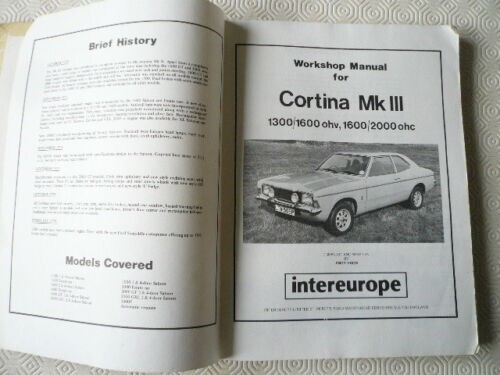 INTEREUROPE FORD CORTINA MK III CAR REPAIR MANUAL 203 from 1970 - 76 ...