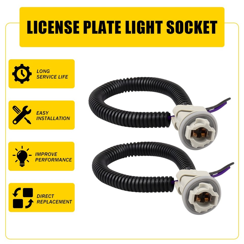 2x License Plate Light Socket&Wiring Harness For Ford 1990-2015 OE ...