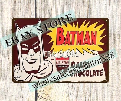1960s BATMAN ALL STAR DAIRY CHOCOLATE Milk dairy tin sign | eBay