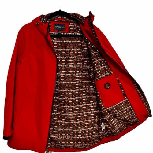 Pendleton Jacket Weather Wind Rain Resistant Red Hooded Size Medium NWT ...