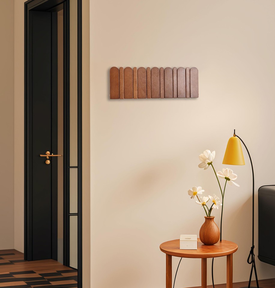 Wall Coat Rack for Entryway: Wooden Modern Heavy Duty 6 Hooks ...