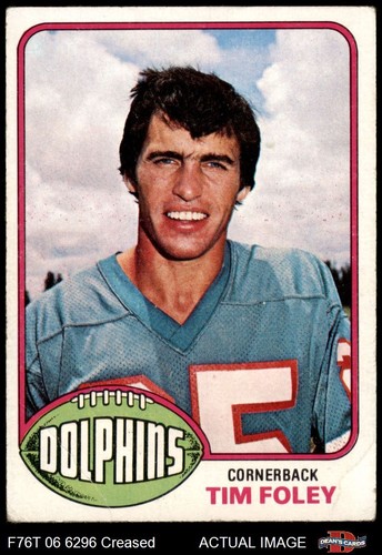 1976 Topps #72 Tim Foley Dolphins Purdue 2 - GOOD | eBay