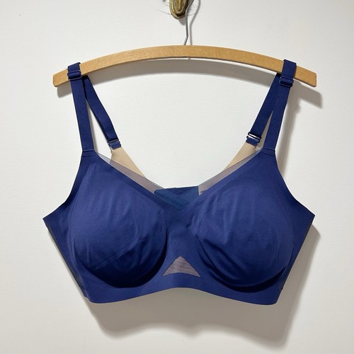 Honeylove Crossover Bra Size 1X XL Navy Blue Wireless Mesh Comfortable ...