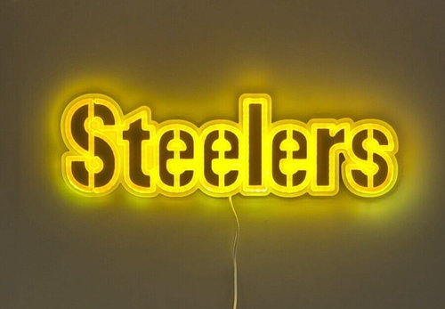 Pittsburgh Steelers - NEON LIGHT UP - LED Big Team Logo Sign - Free ...
