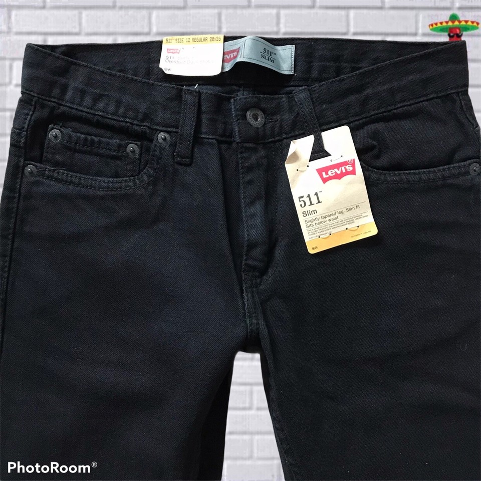 Levi’s 511 Girls Slim Black Denim Jeans W26 L26 BNWT Stretch | eBay UK